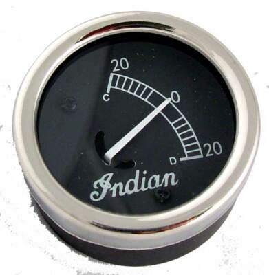 Indian Motorcycle AMMETER,Indian Script Slant Style #168002S | eBay