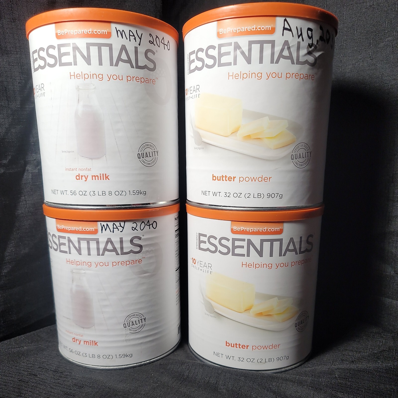 Lot of 4 #10 Cans Instant Nonfat Dry Milk & Butter Powder Emergency ...