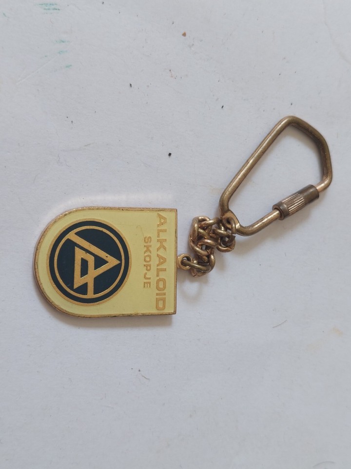 Alkaloid Skopje keychain. Vintage pharmaceuticals comercial keyring ...
