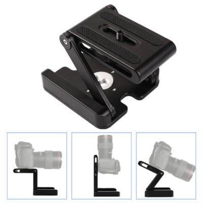 Z-Shape Camera Tripod Folding Pan Tilt Gimbal Mount Holder Head Bracket ...