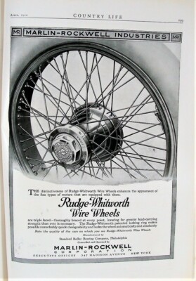 VTG 1920 Rudge-Whitworth Wire Wheels Marlin-Rockwell Tires Photo Art ...