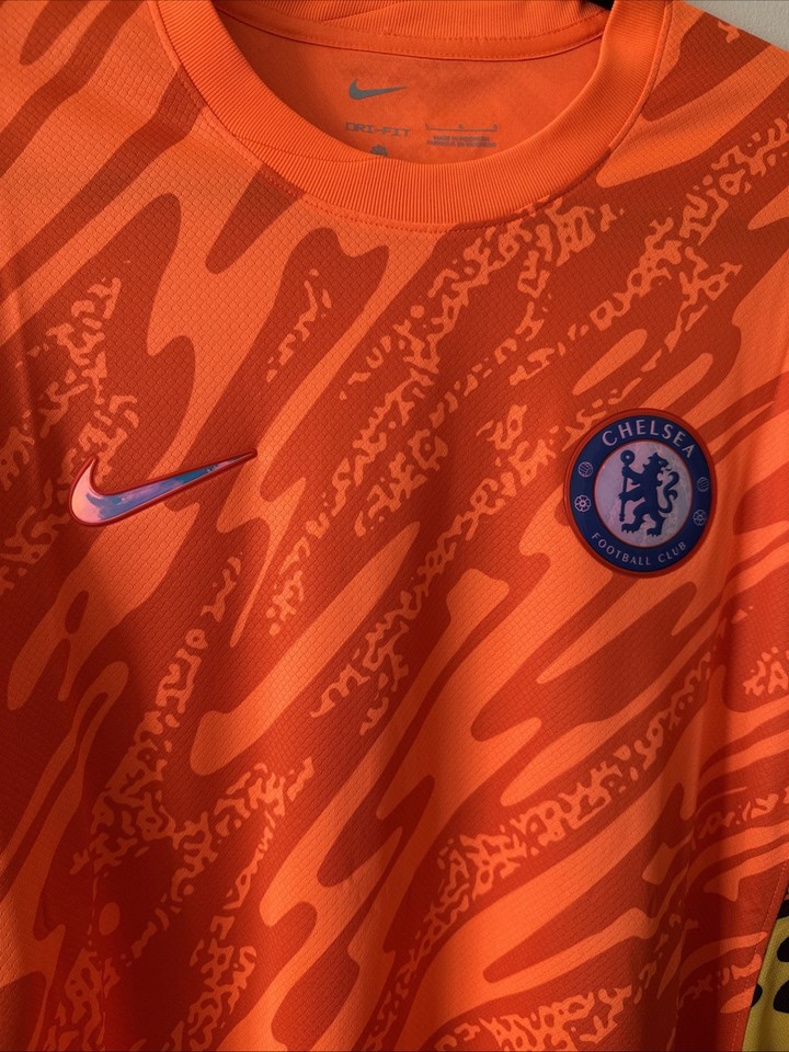 Men’s Nike Chelsea FC Stadium Orange Goalkeeper Soccer Jersey Sz L ...