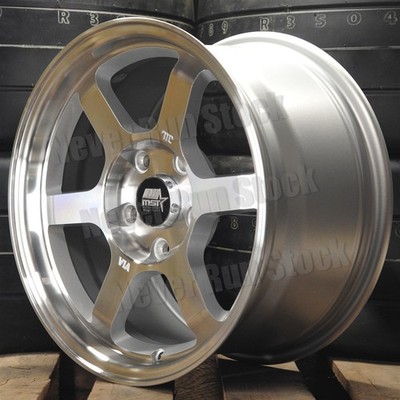 MST MT-01 15x8 5x114.3 35 OFFSET 6 SPOKES MACHINE FACE SILVER 4 SPORT ...