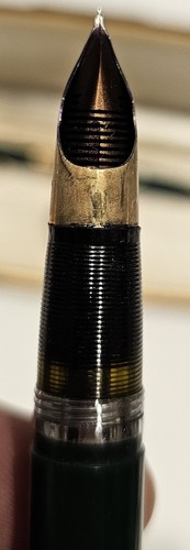 W.A. Sheaffer’s Fountain Pen Pencil Desk Set 14K Gold Nib Green Gold ...