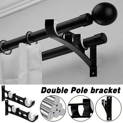Curtain Rod Bracket Wall Mount Support For Living Room Plastic Buckle ...