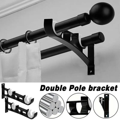 Curtain Rod Bracket Wall Mount Support For Living Room Plastic Buckle ...