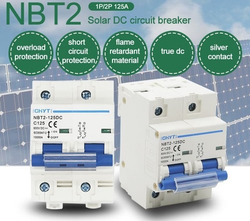 Circuit Breakers MCB For PV System Battery Main Switches 2p 100a 125a ...