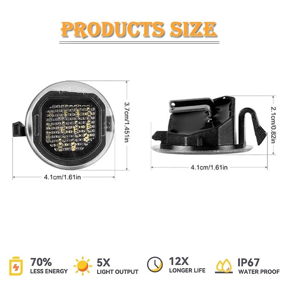 LED Under Mirror Puddle Lights For 2015-2020 For Cadillac Escalade ESV ...