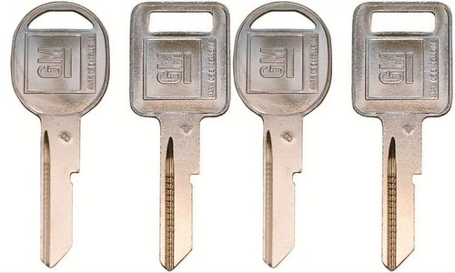 4 Keys Set - New GM Logo OEM"A" Ignition +"B" Doors/Trunk Key Blanks ...