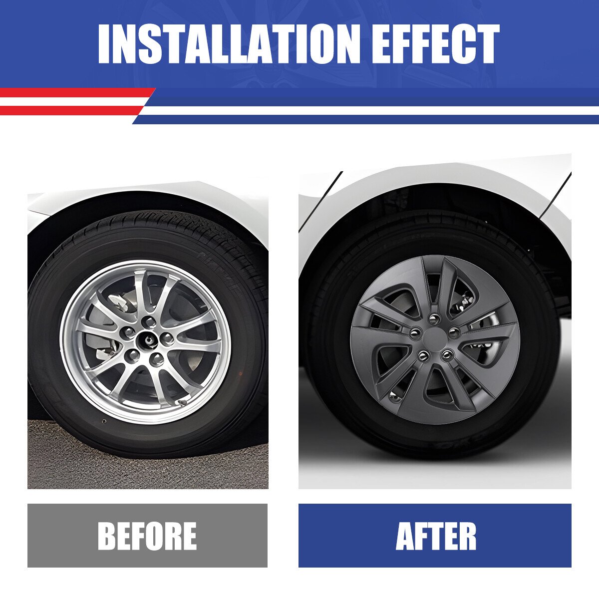 Set of 4 15''Wheel Rim Cover Hubcaps For 2016-2022 Toyota Prius Black ...