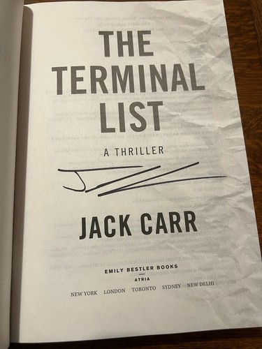 The Terminal List by Jack Carr Signed Later prt Brand New Hardcover ...