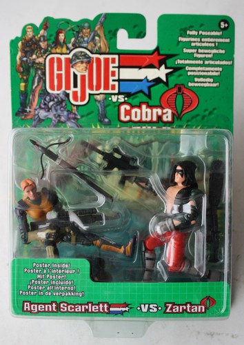 RARE 2002 G.I.JOE VS COBRA AGENT SCARLETT VS ZARTAN EUROPEAN HASBRO NEW ...
