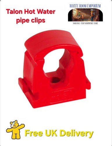 Talon Hot Water Hinged Pipe Clip Plumbing Pipework Red Fixing Clips ...