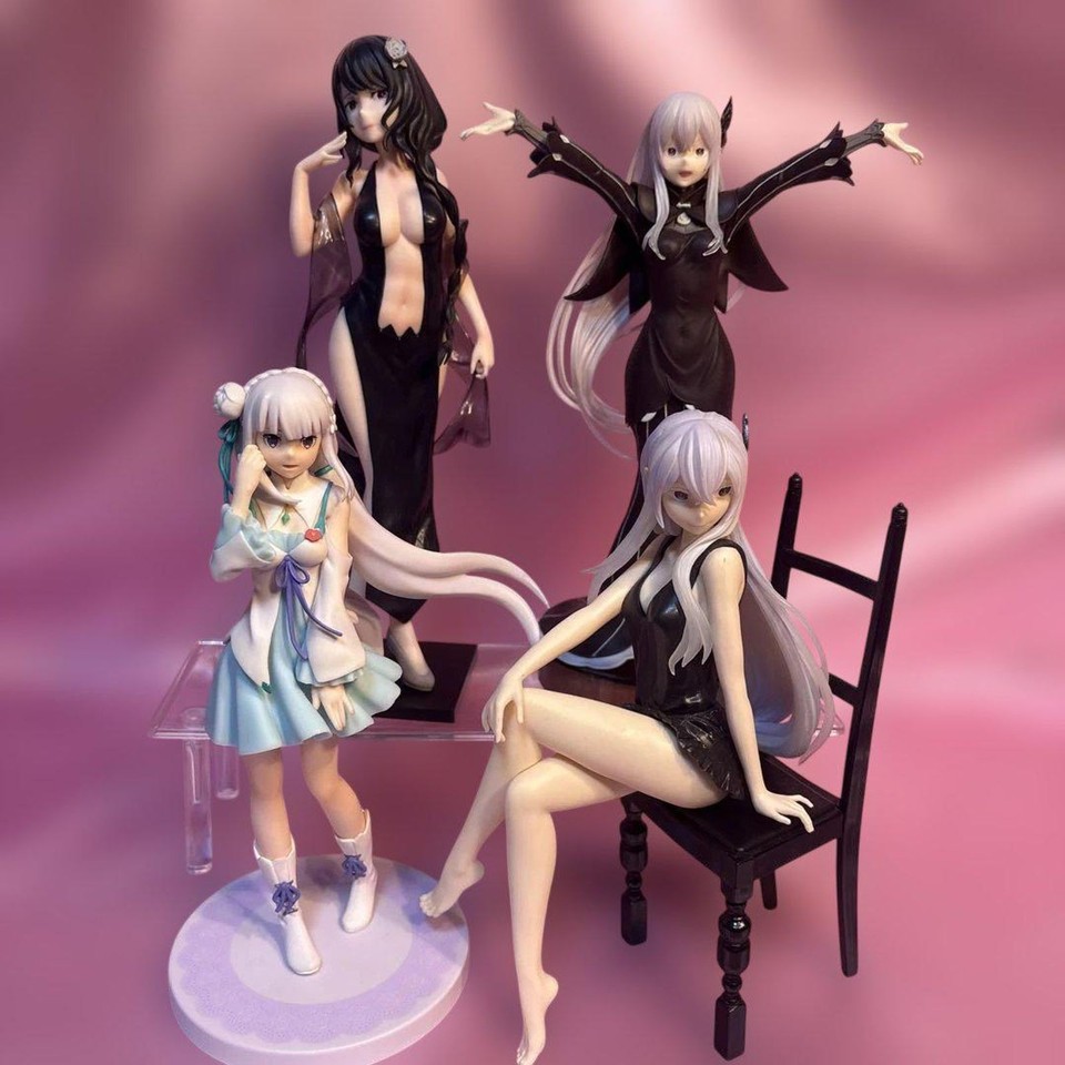 Re:Zero Echidna Elsa Emilia 4 Figure Set Anime Manga Figure Collection ...