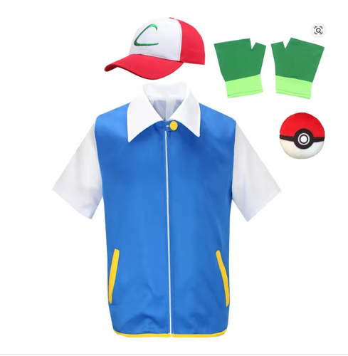 Kids Pokemon Ash Ketchum Fancy Dress Costume Children Pokemon Costume ...