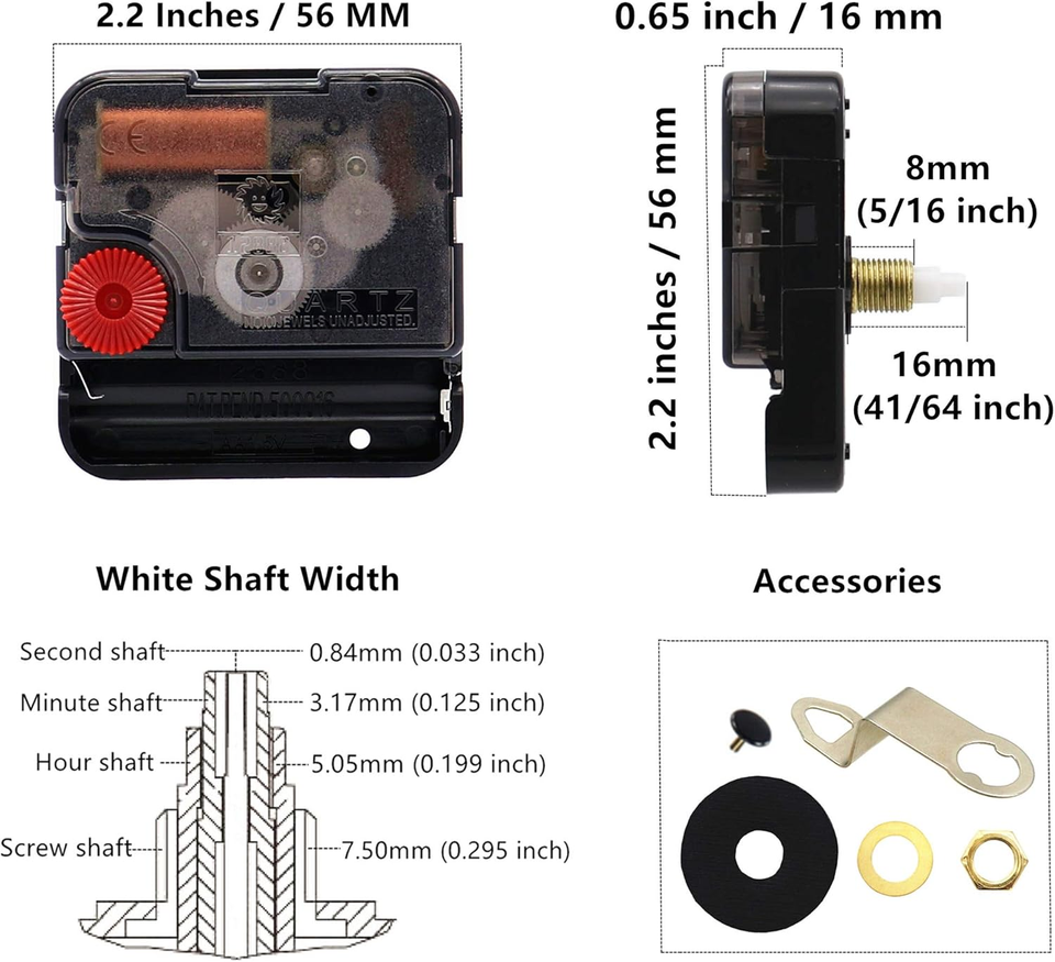 Youngtown 12888 Quartz DIY Wall Clock Movement Mechanism DIY Repair ...