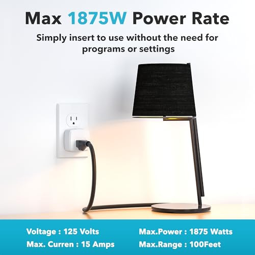 Remote Control Outlet with 100FT RF Signal, Wireless On Off Switch Plug ...