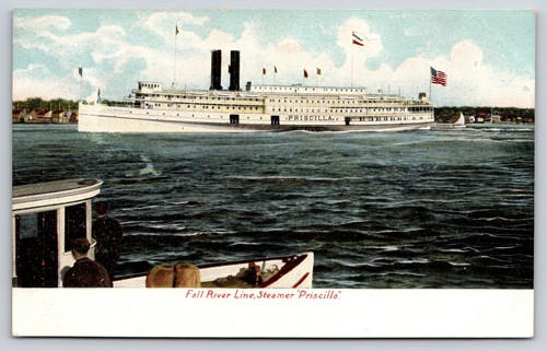 Transportation~Ship~Fall River Line Steamer Priscilla~Undivided Back ...