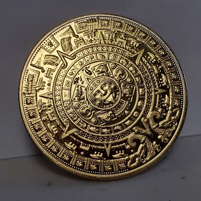 Mayan Calendar Coin Gold Plated Mexico Culture Unique Souvenir Novelty ...