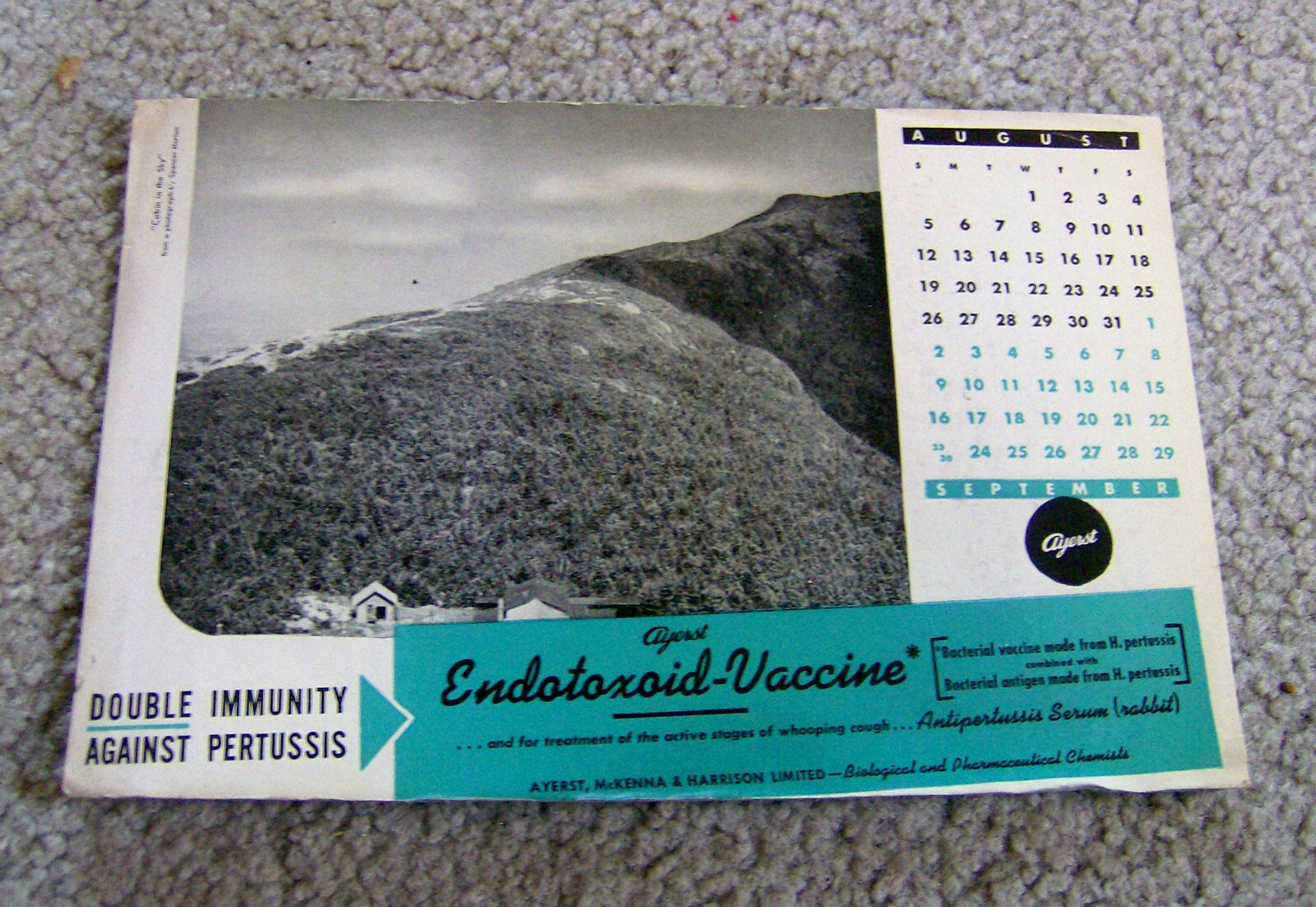 RARE vintage 1940s MEDICAL ADVERTISING trade card INK BLOTTER ...