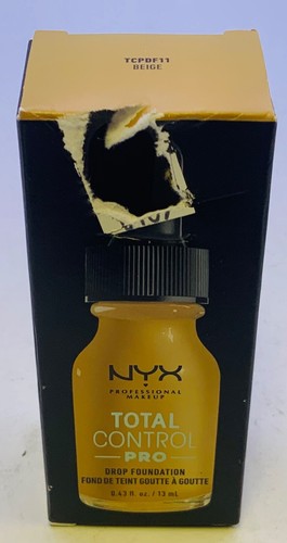 NYX Total Control Pro Drop Dropper Foundation 0.43oz 13mL TCPDF11 Beige ...