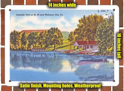 Metal Sign - Pennsylvania Postcard - Lakeside Park On Rt. 45 Near ...