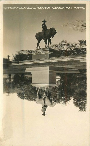 Andrews Til Taylor Statue Pendleton Oregon C-1910 RPPC Photo Postcard ...