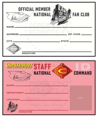 LAND OF THE GIANTS - NATIONAL FAN CLUB MEMBERSHIP CARD - VINTAGE ...