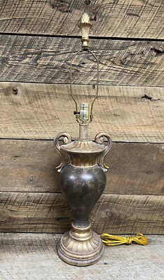 Berman Metallic Lamp #3402 Heavy Metal Decor Cast Table Lamp Rustic ...