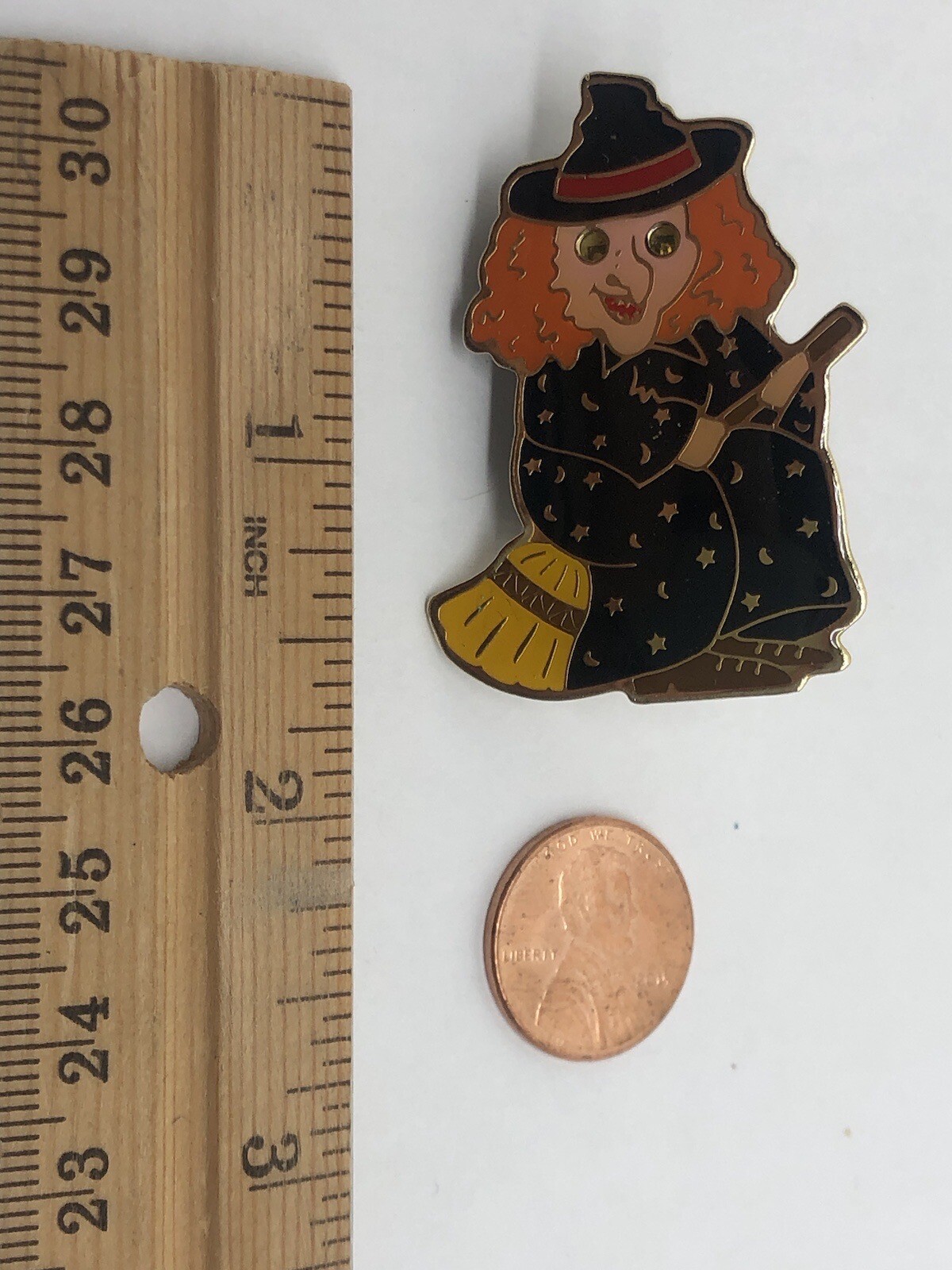 Vintage Halloween Witch Pin by London Bulk Supplies R… - Gem