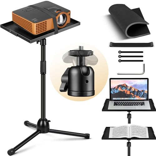 Projector Stand Tripod Adjustable: 18.9 to 41In Height Foldable Heavy ...