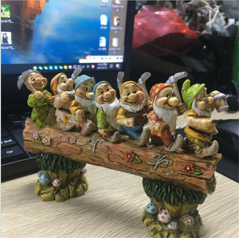 Seven Dwarfs Garden Statues Fairy Garden Gnome Statues Handmade Outdoor ...