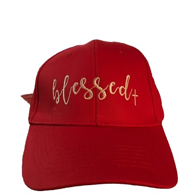 Blessed Red Embroidered Womens Adjustable Ball Cap | eBay