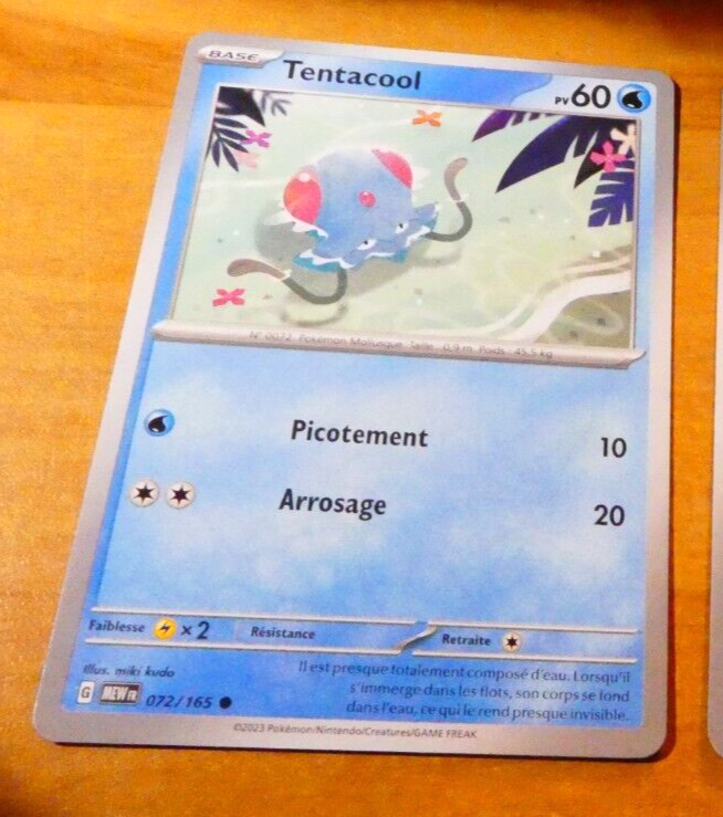 POKEMON 151 CARD CARTE TENTACOOL 072/165 MEW FR VF JCC MINT 2023 | eBay
