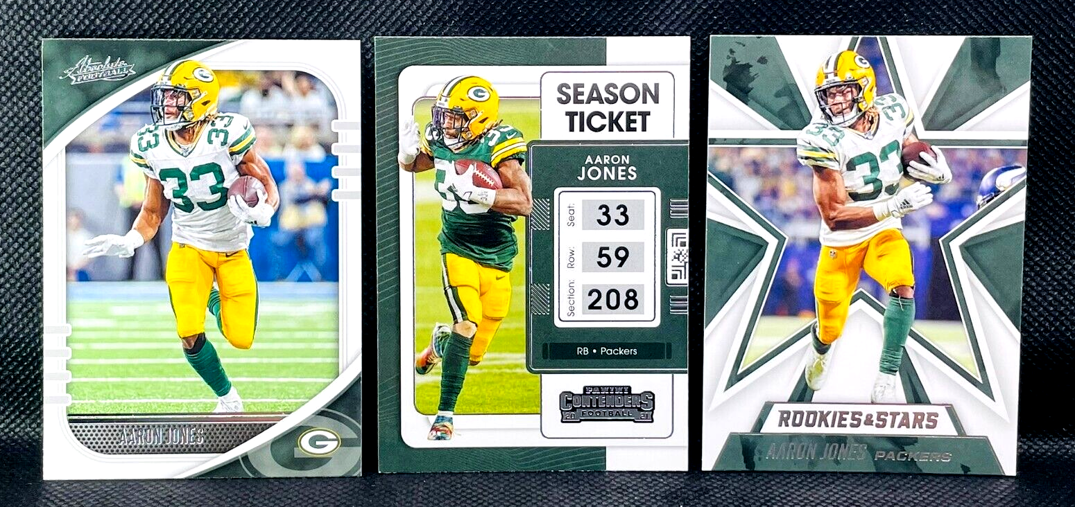 AARON JONES (x3) NFL Football Cards - GREEN BAY PACKERS - FREE SHIPPING ...