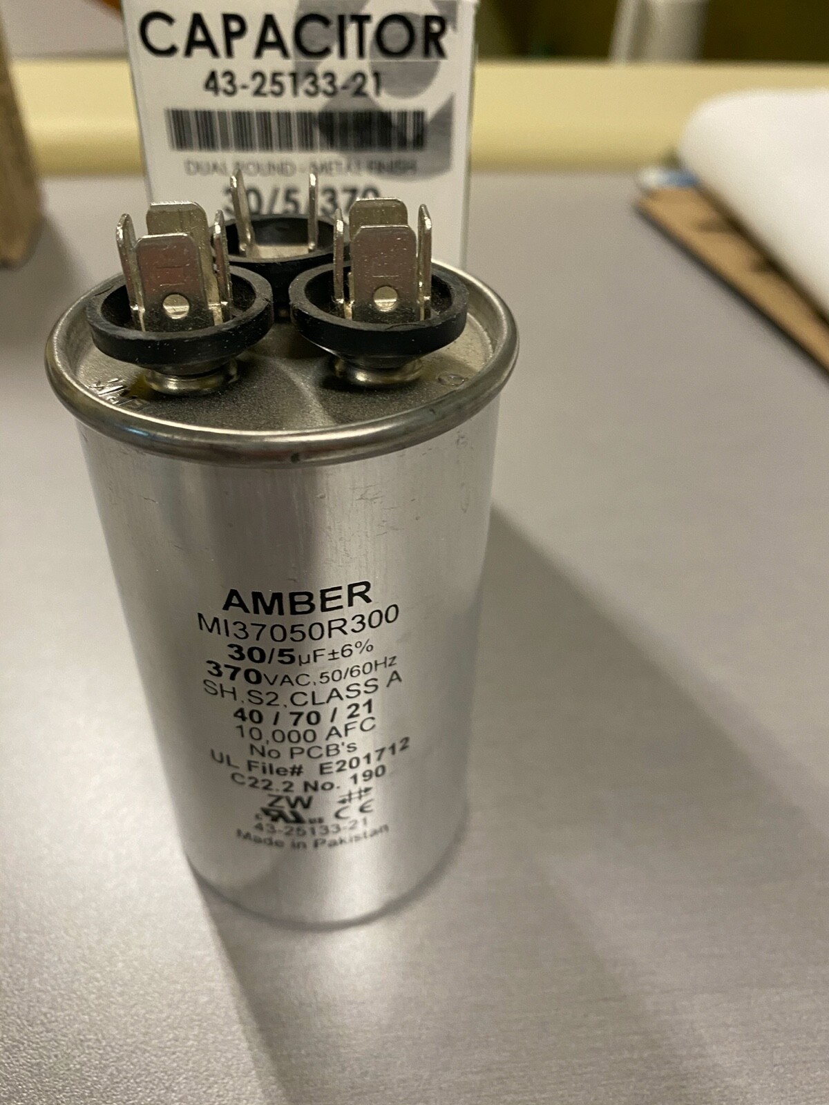 PROTECH Dual Run Capacitor 43-25133-21 30/5 MFD 370V for Rheem and ...