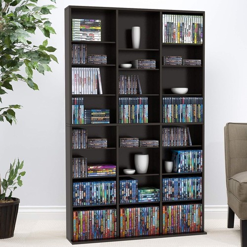Media Storage Cabinet Movie Video Game Organizer DVD CD Tower Stand ...