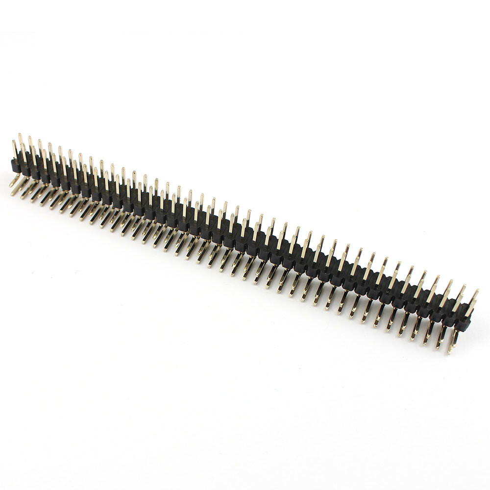 50Pcs 2.54mm 2x40 80 Pin Right Angle Male Double Row Pin Header Strip ...