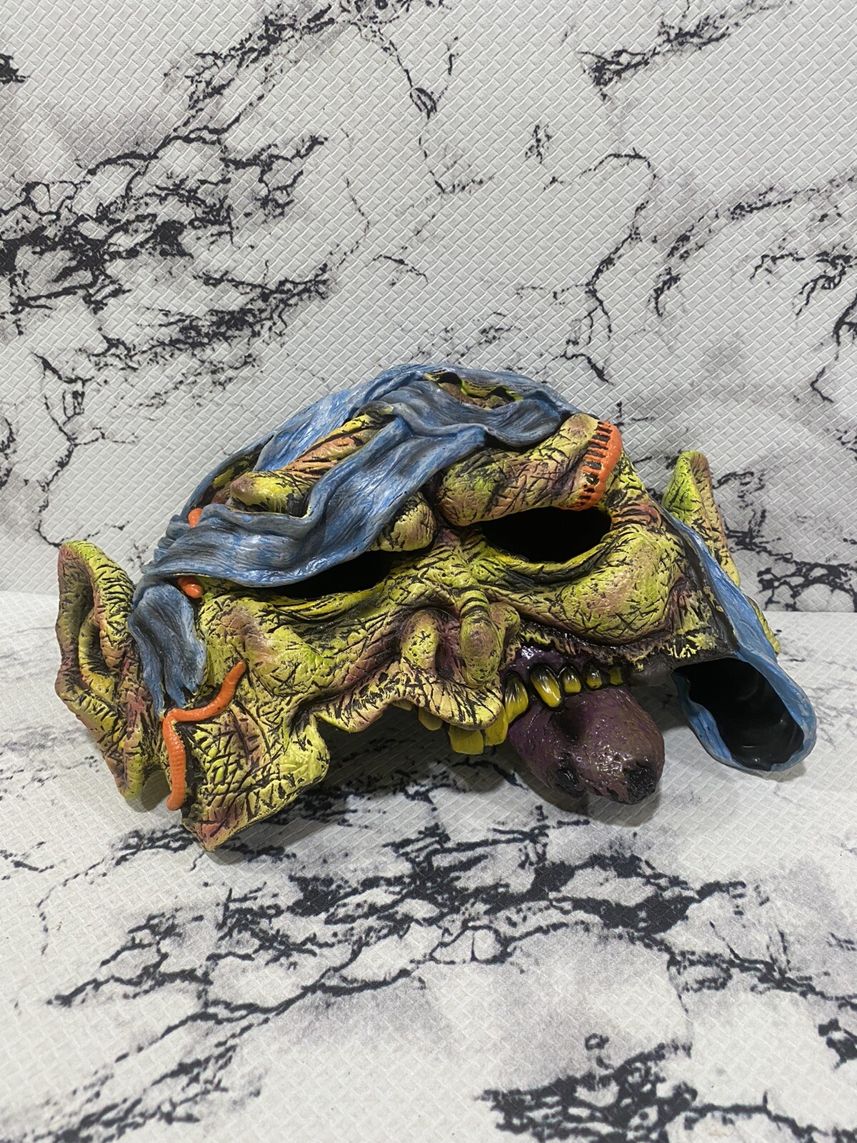 Half Goblin Zombie Face Rubber Halloween Mask Head La… - Gem