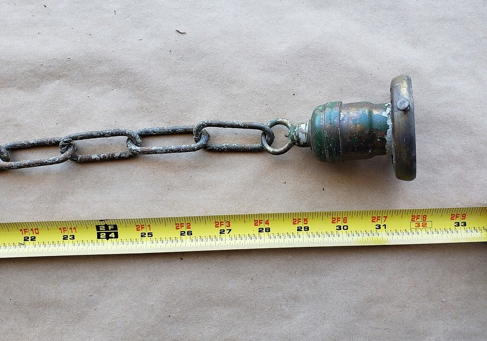 Antique Hanging Chain Ceiling Light Pendent 2-1/4 Fitter Canopy 32 ...