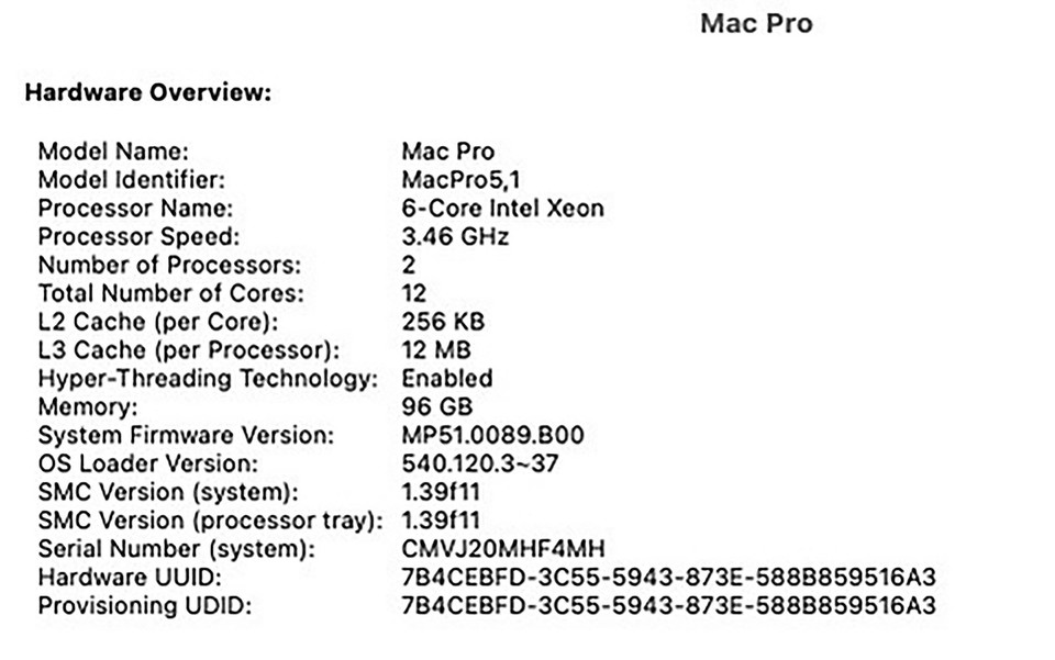 Apple Mac Pro 5.1 upgraded 12 Core 1TB SSD + 2TB HD 96GB RAM ATI 5770 ...