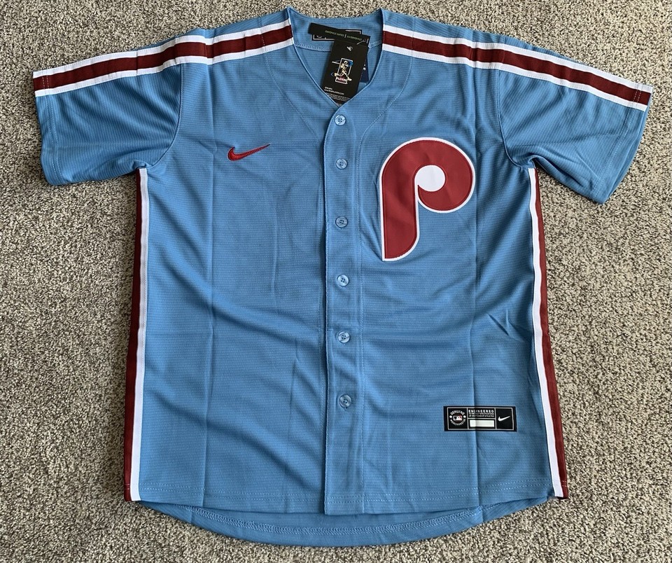 NWT Nike Harrison Bader Phillies Powder Blue Jersey Size Small | eBay