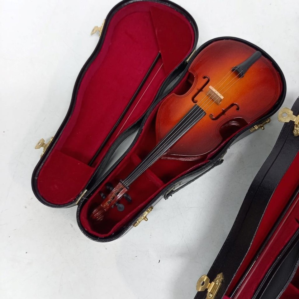 Miniature Musical Instrument Models x 5 All In Cases BRO | eBay UK