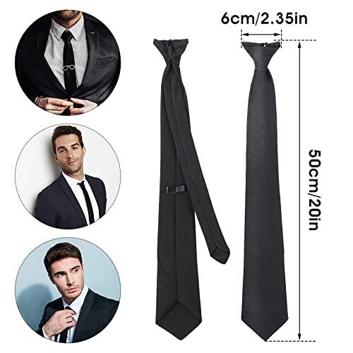 Yolev Men's Clip On Ties 20 Inches Solid Color Clip-on Neckties 1pcs ...