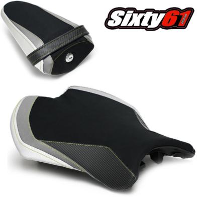 Yamaha R6 Seat Cover 2017-2024 2025 Luimoto Black Silver Green Stitch ...