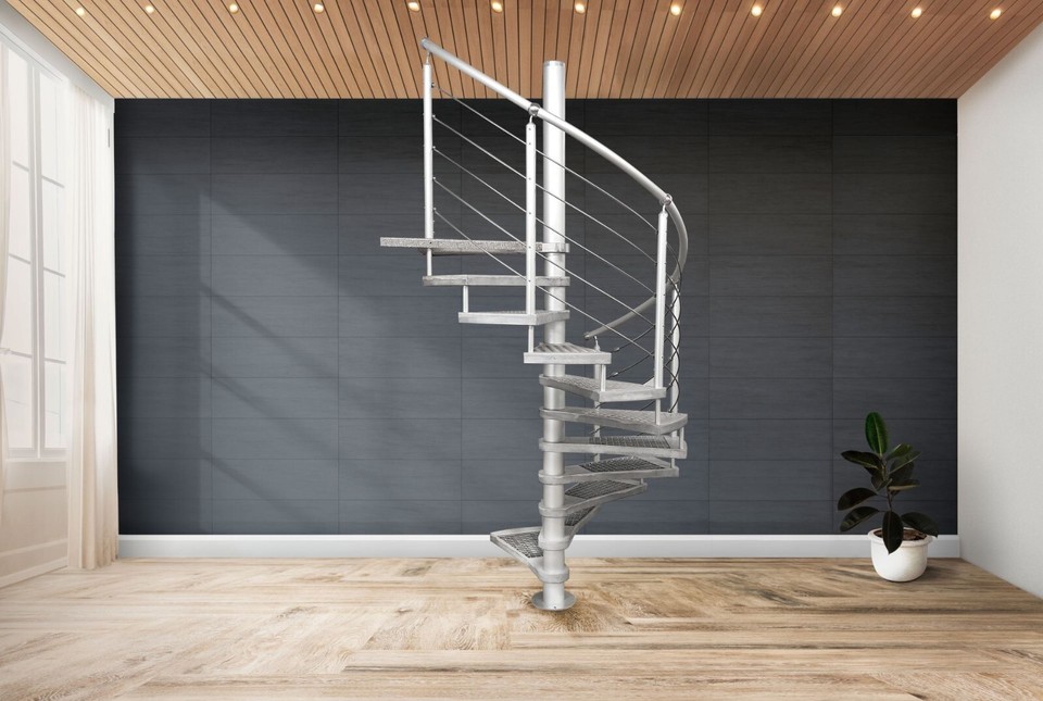 Outdoor Spiral Staircase Kit Aluminum Step Railing Handrail Spacer Dia ...