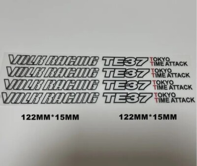 4 x VOLK RAYS TE37 Tokyo Time Attack Wheel Rim Black Decals Stickers ...
