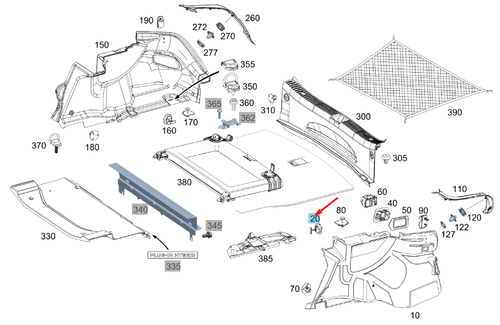 New MERCEDES-BENZ C W205 Trunk Net Pocket Left Bracket A2128600014 | eBay