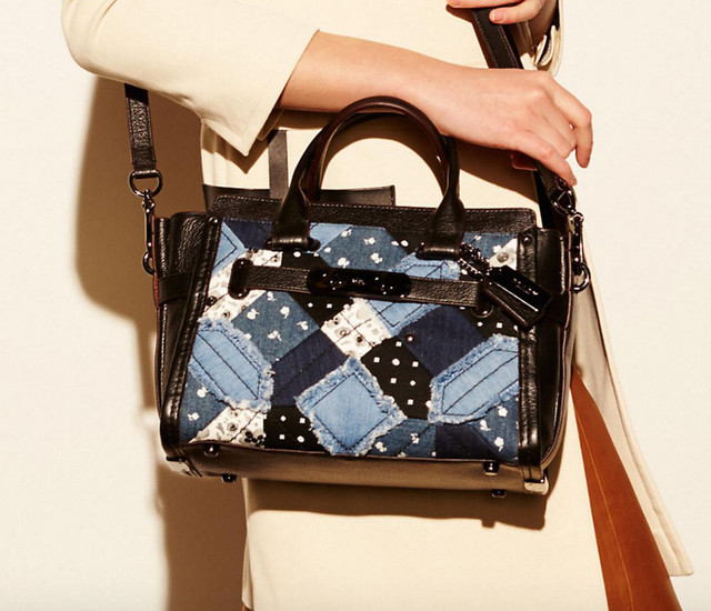 Coach Canyon Quilt Denim Swagger 27 Satchel Crossbody Blue/Black 38075 ...