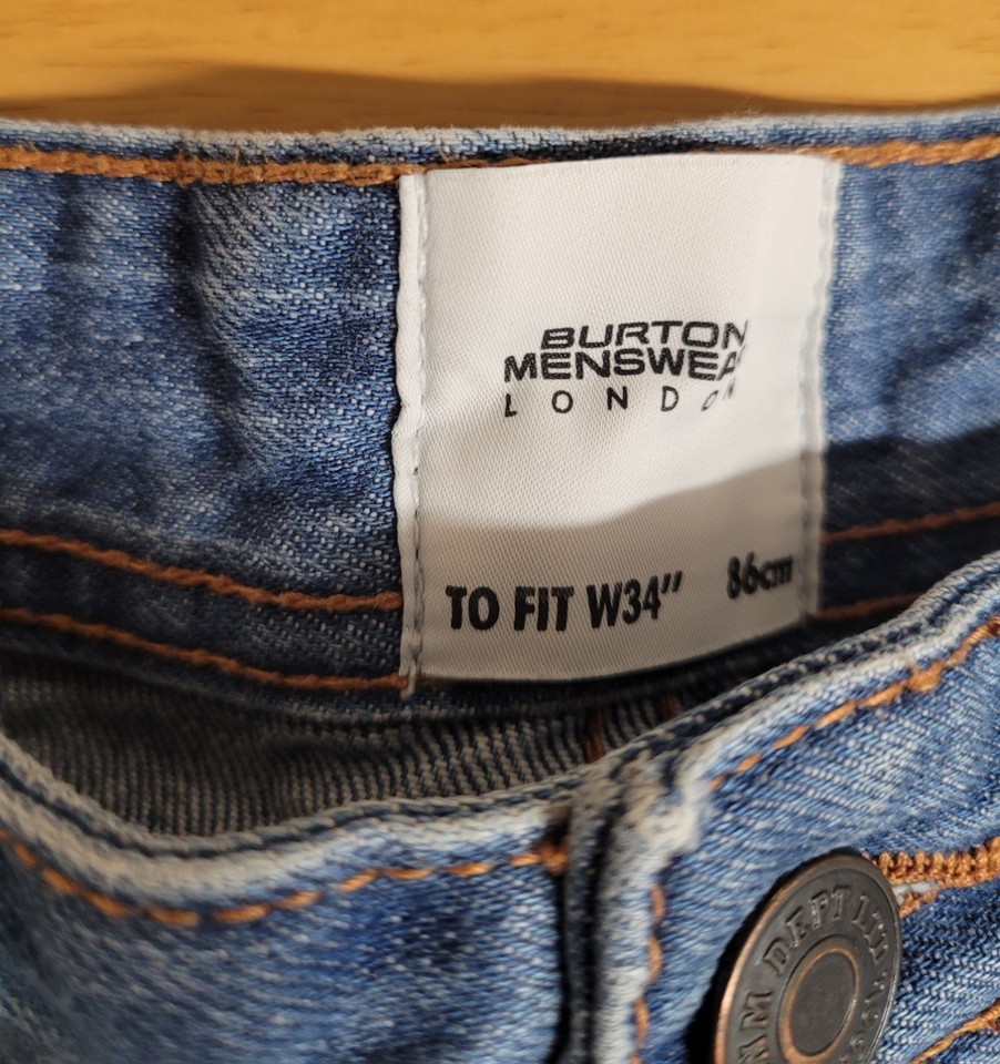 Burton Menswear London Men's denim shorts W34 blue | eBay UK